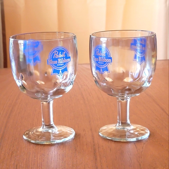 Vintage | Dining | Vintage Pabst Blue Ribbon Beer Dimpled Glass Goblet ...